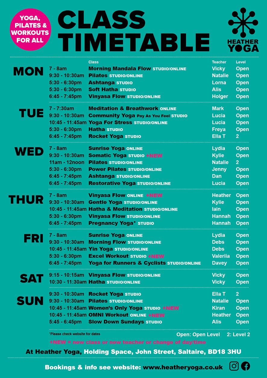 Timetable - Heather Yoga